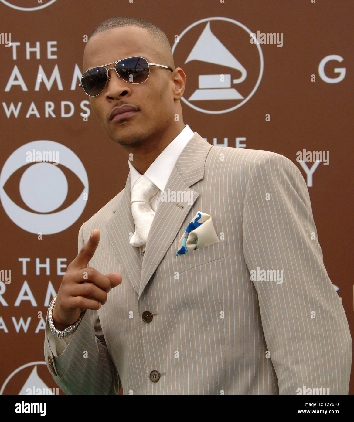 Rapper TI arrives at the 48th Annual Grammy Awards at the Staples ...