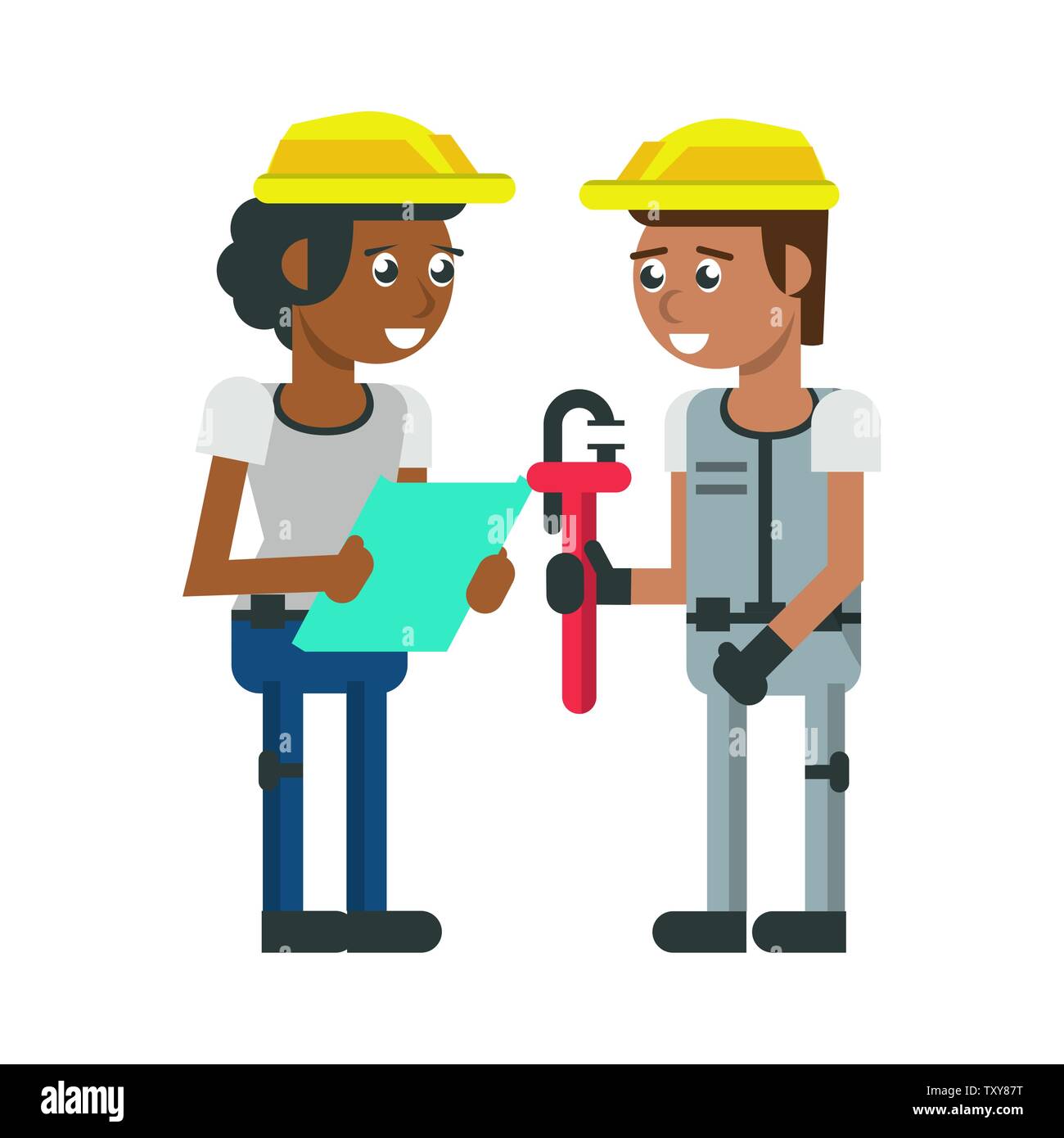 Construction workers with tools cartoons Stock Vector Image & Art - Alamy