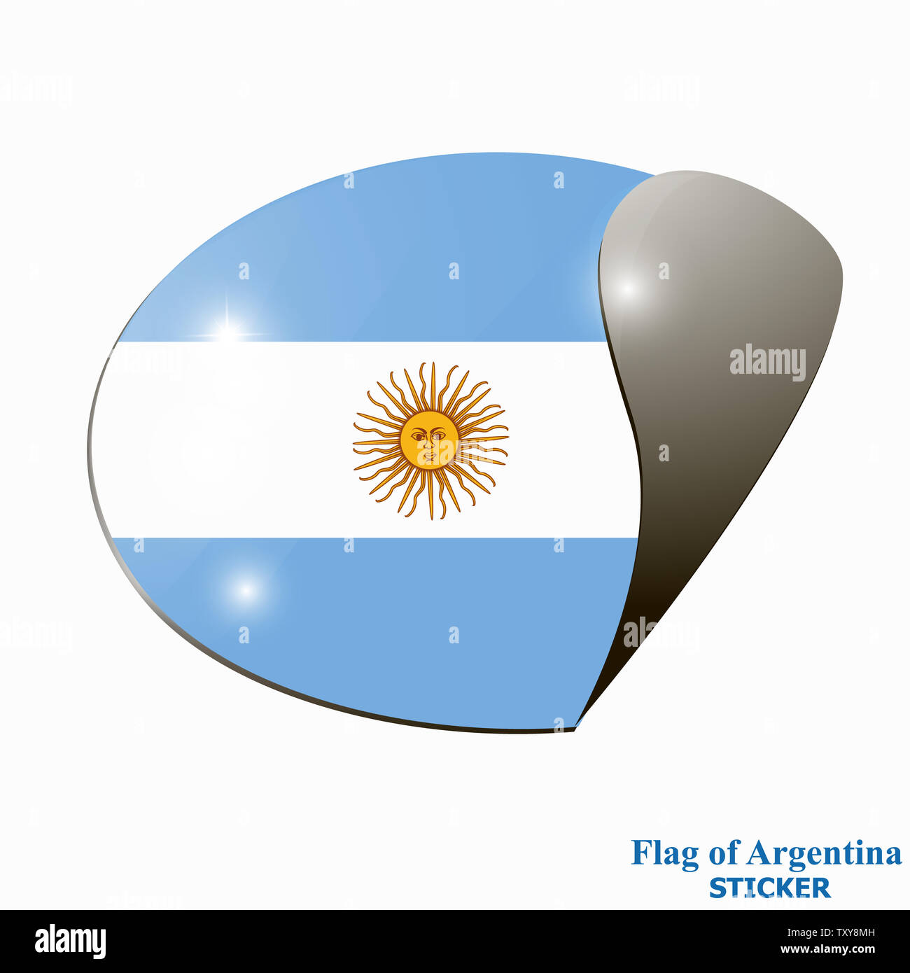Banner with flag of Argentina. Colorful sticker with flag for web ...