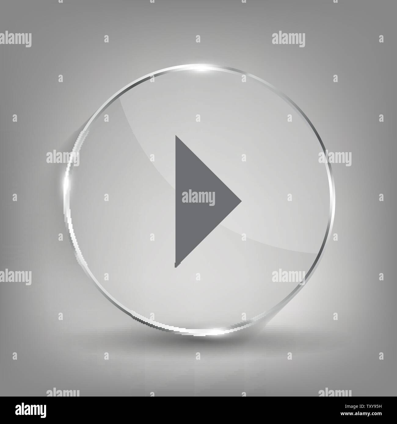 Glass button media icon. Vector illustration Stock Vector Image & Art ...