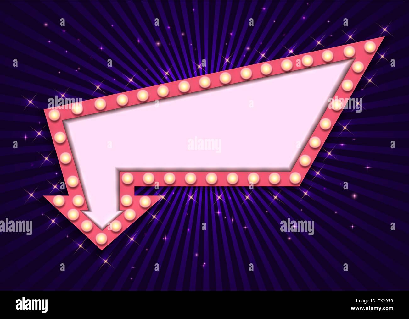 Vintage 3d light retro arrow frame. Vector Illustration Stock Vector ...