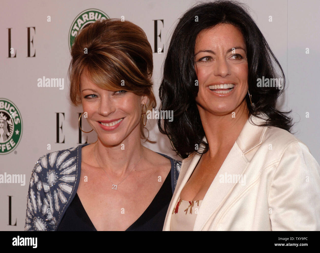 Elle's Editor in Chief Roberta Myers (L) and Laurie David arrive for ...