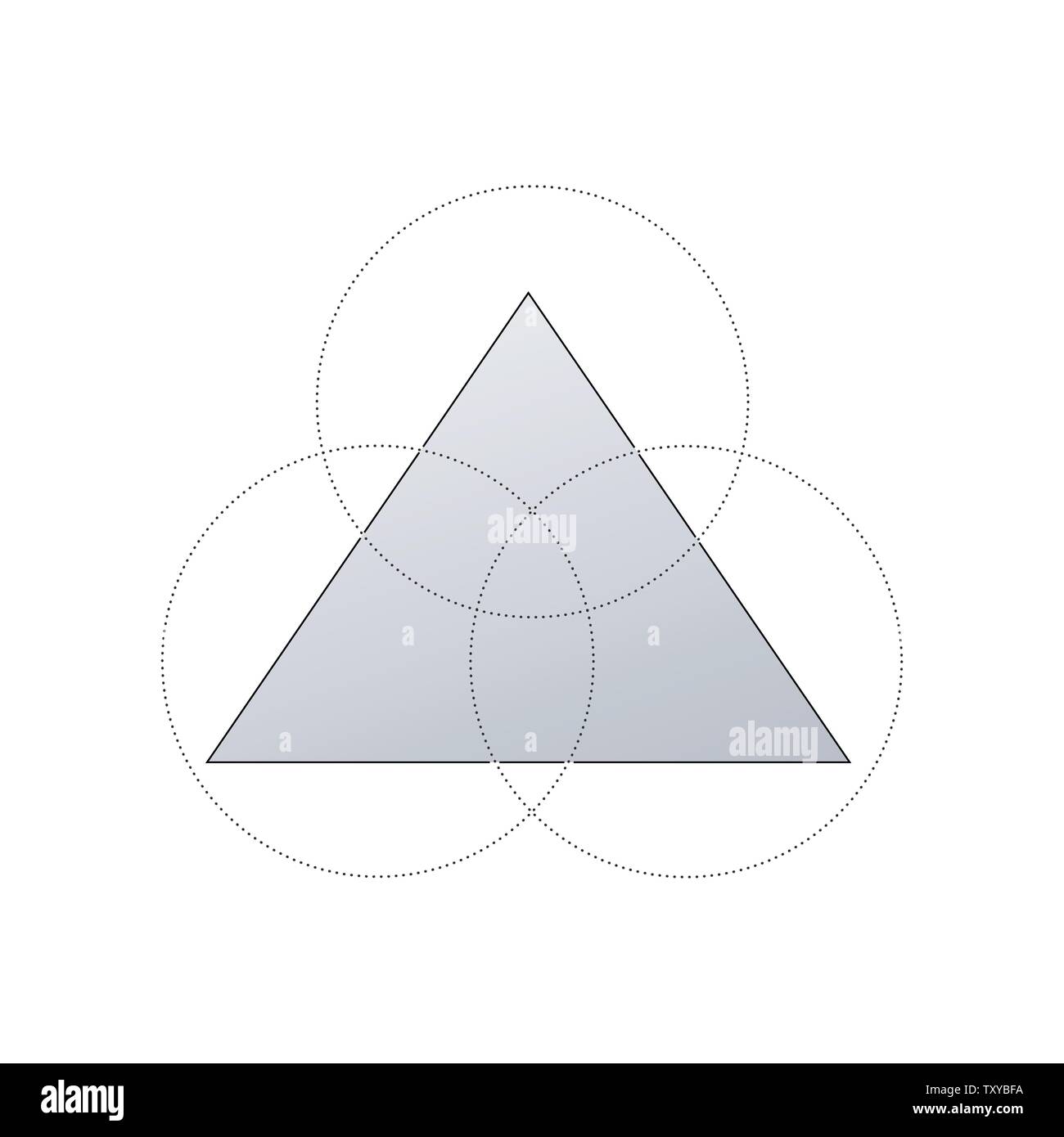 Business concept design with triangle and 3 circle segments ...