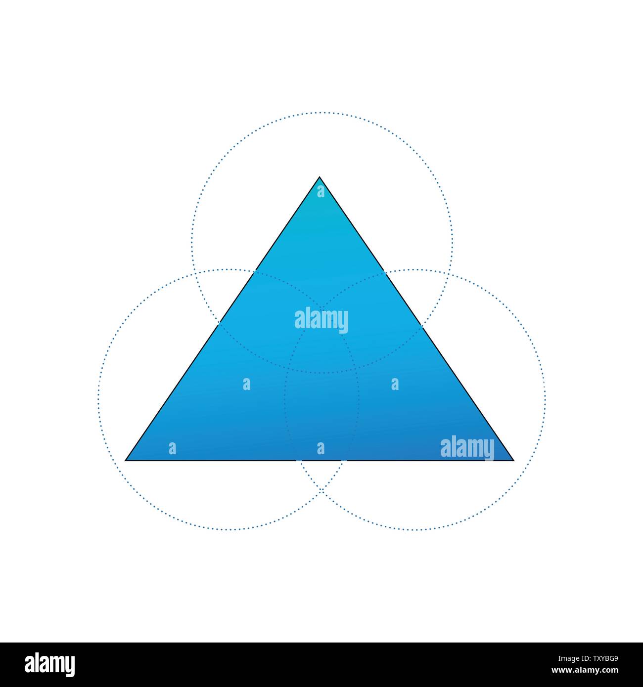 Business concept design with triangle and 3 circle segments ...