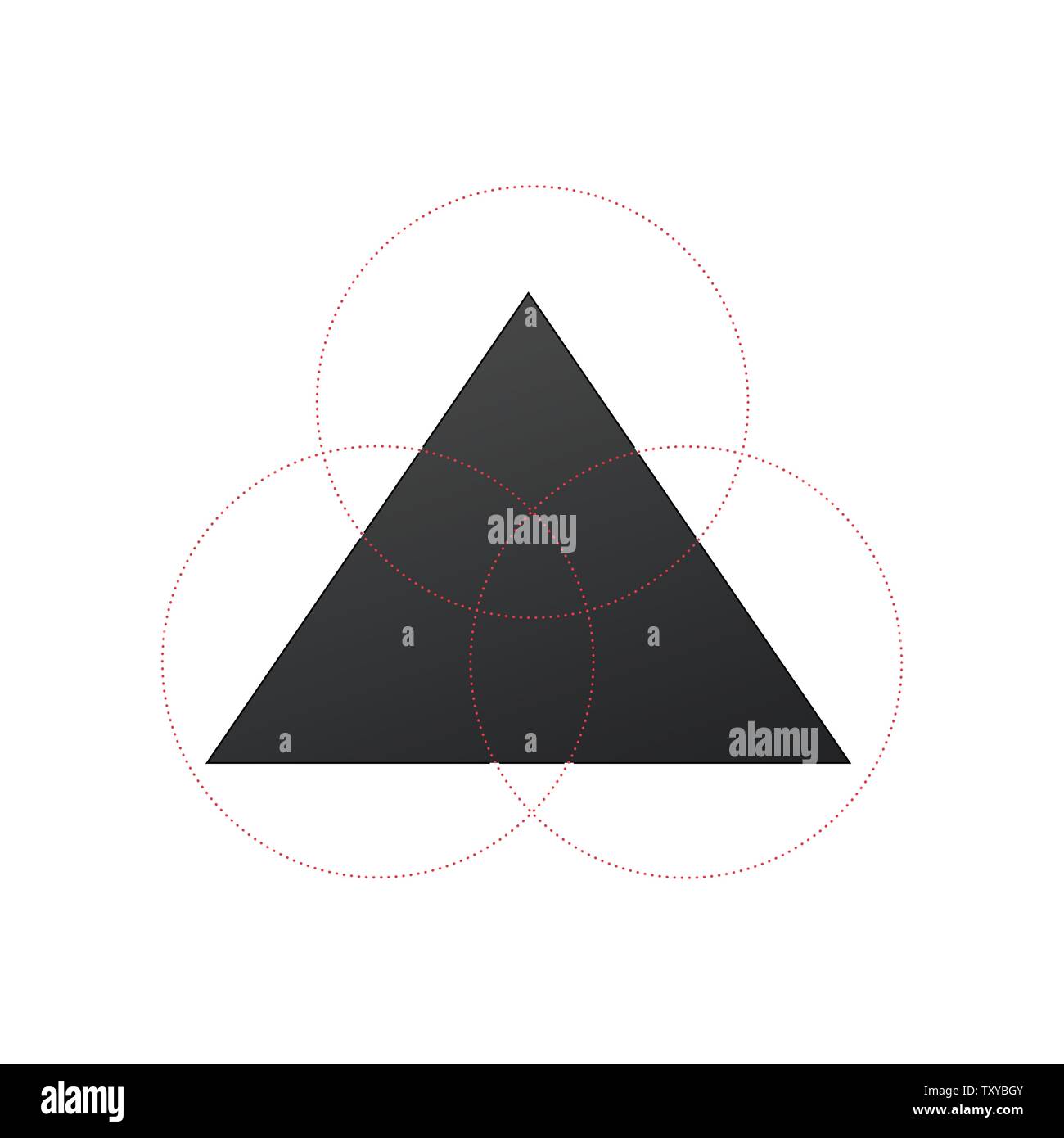 Business concept design with triangle and 3 circle segments ...
