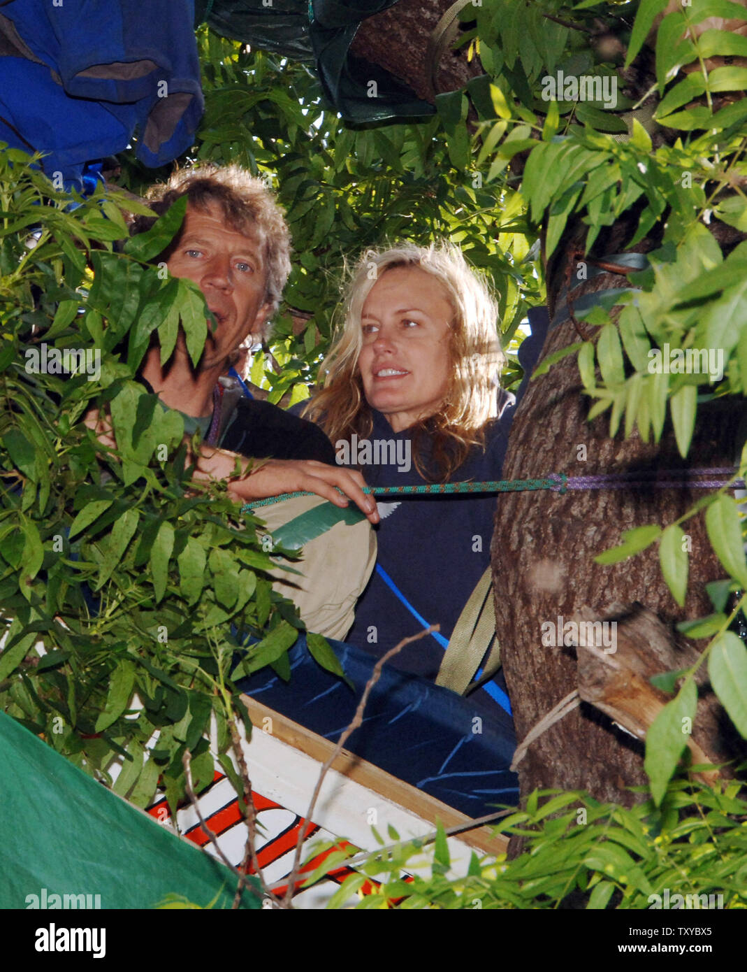 Actress and advocate for environmental justice Daryl Hannah (R) and ...