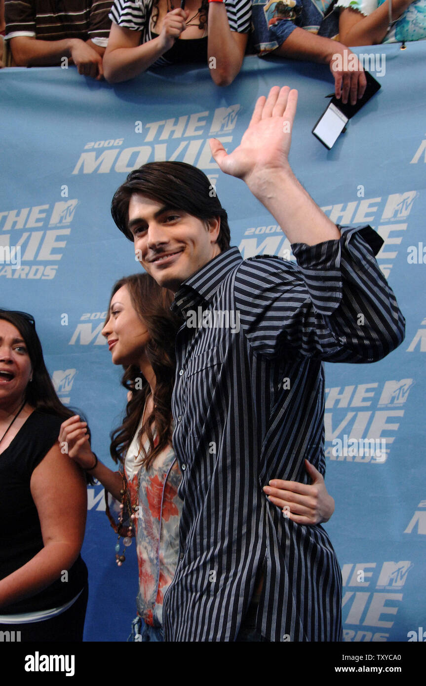 Actor Brandon Routh (R), who plays Superman in the upcoming film ...