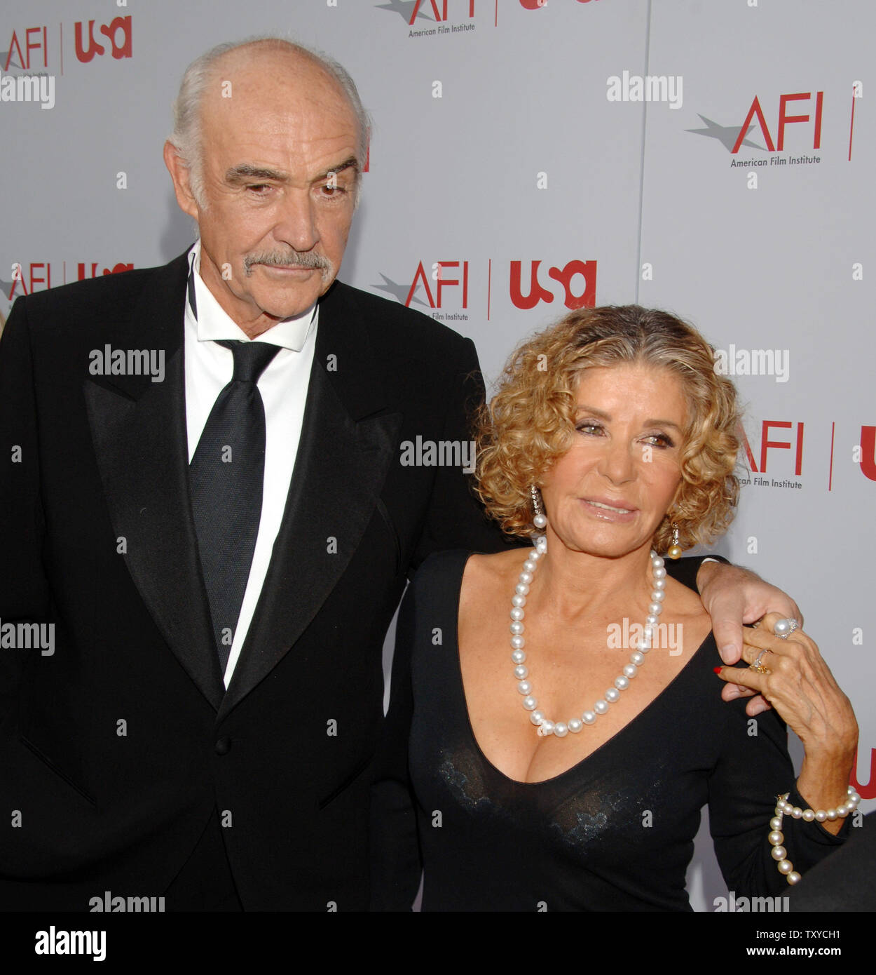 Sean Connery (L) and wife Micheline arrive for American Film Institute ...