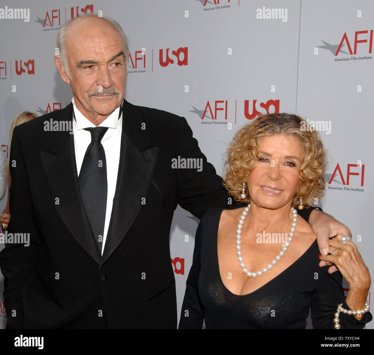 Sean Connery (L) and wife Micheline arrive for American Film Institute ...