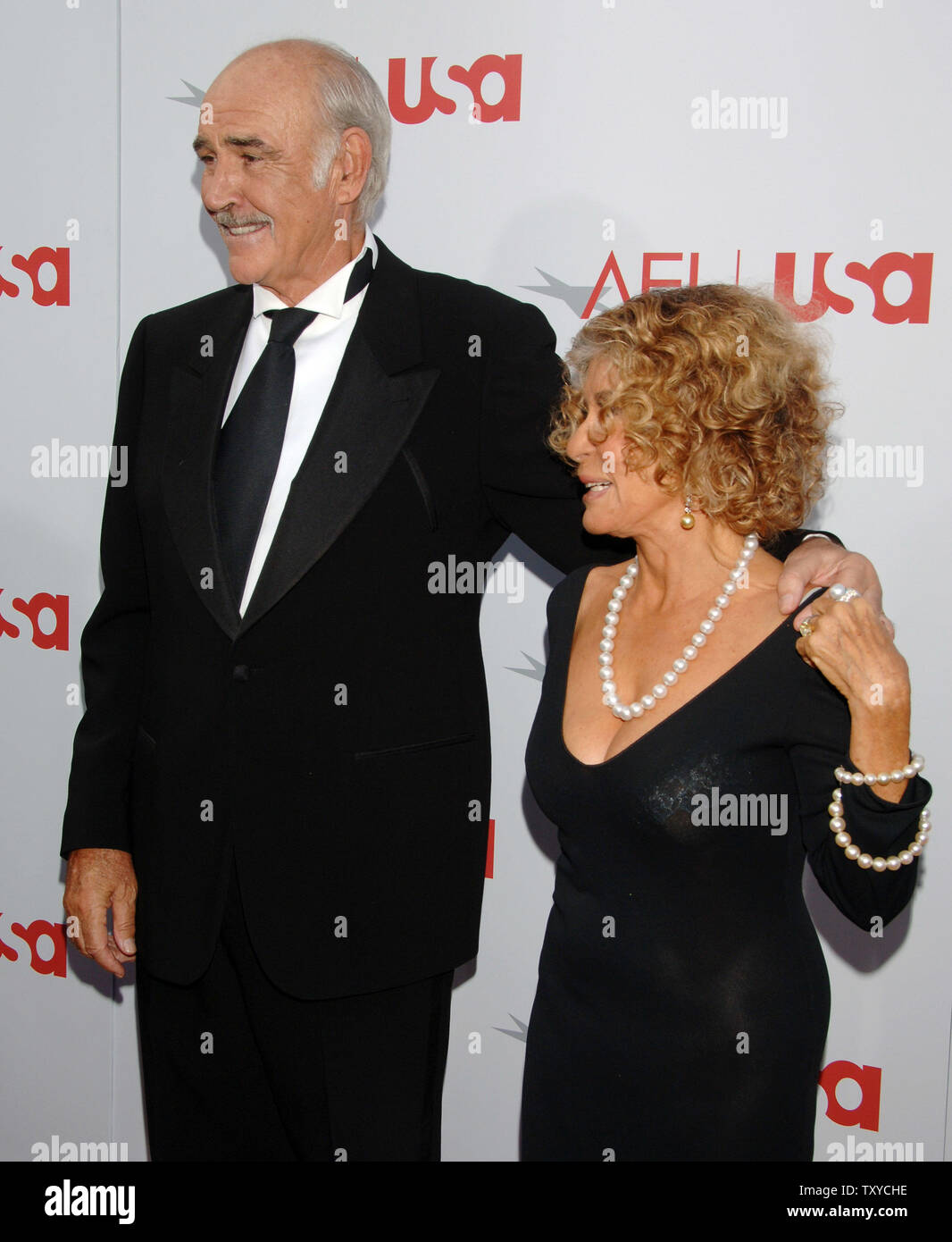 Sean Connery (L) and wife Micheline arrive for American Film Institute ...