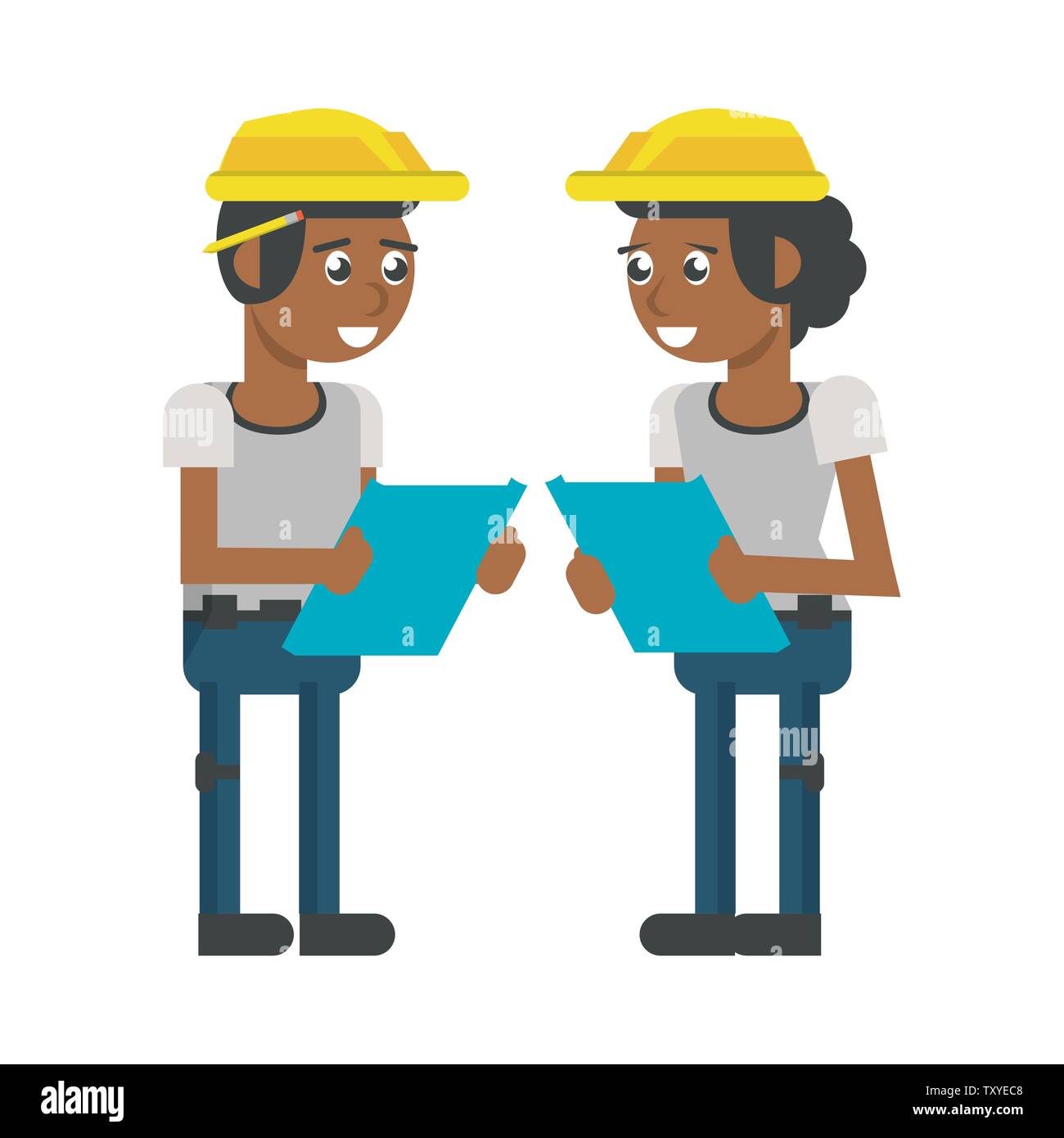 Construction workers with tools cartoons Stock Vector Image & Art - Alamy