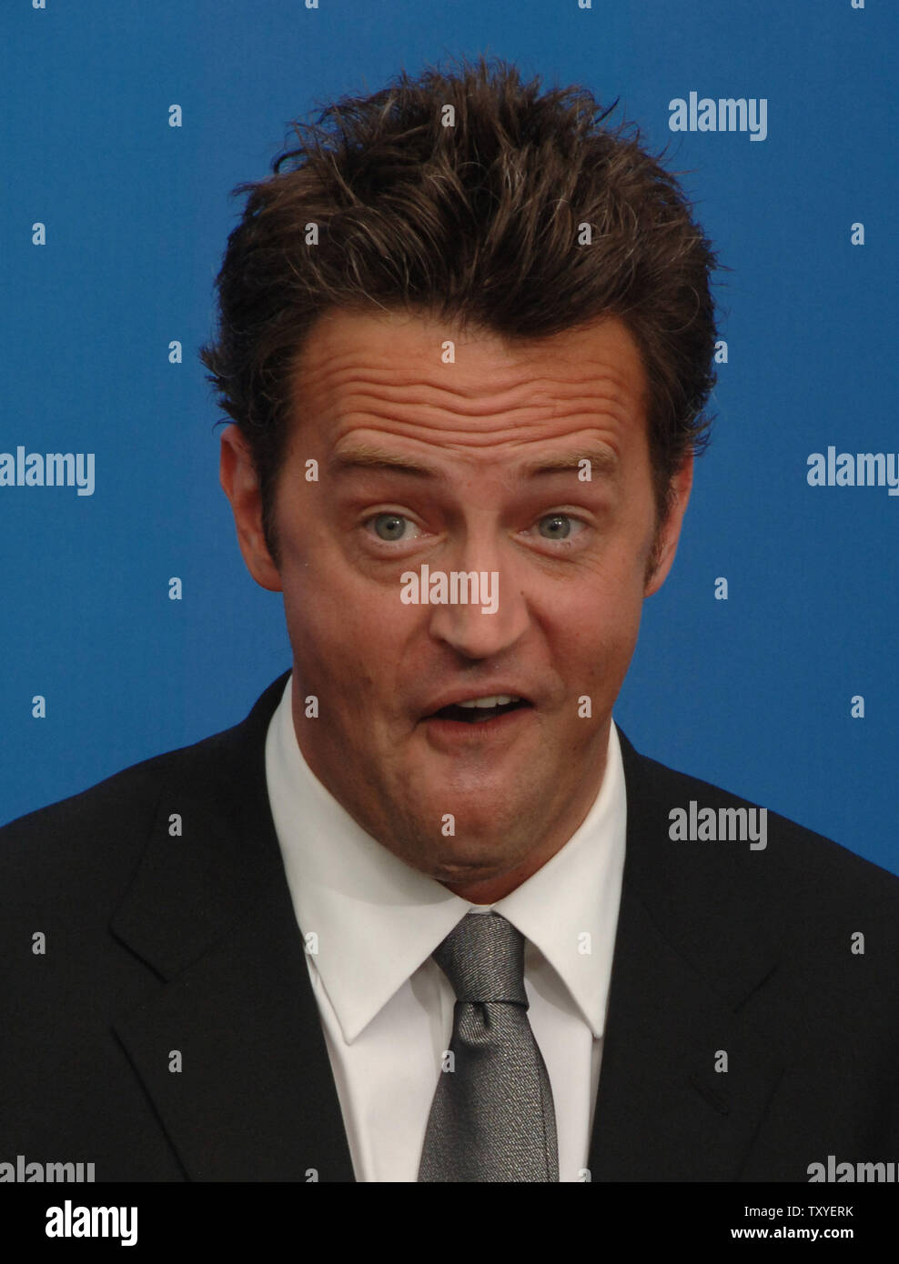 Matthew Perry clowns backstage at the 58th annual Primetime Emmy Awards ...