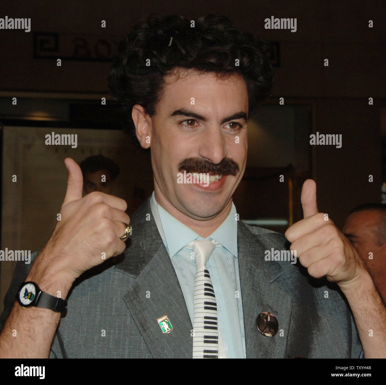 British actor Sacha Baron Cohen arrives in character as Borat, for the ...