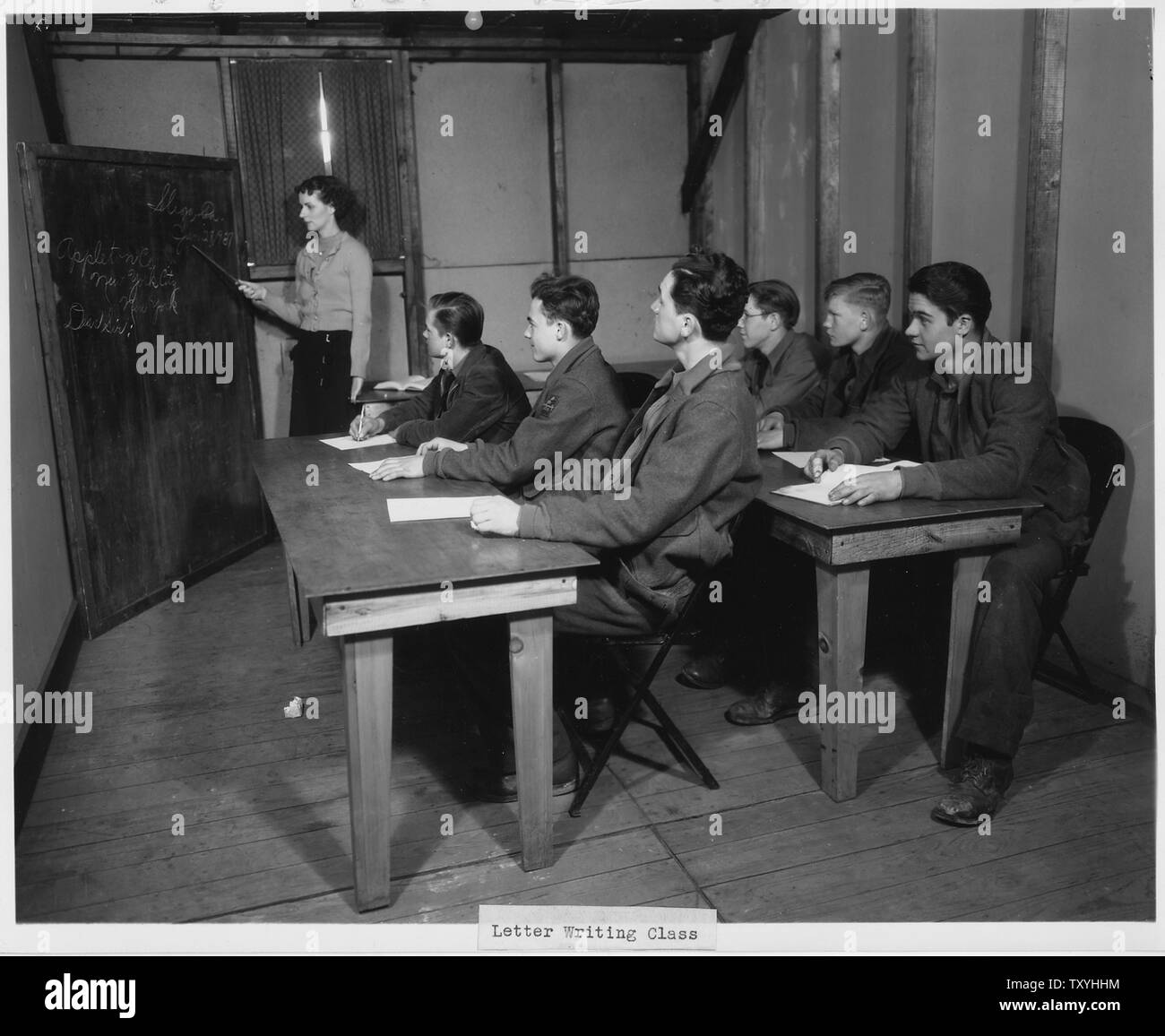 Civilian Conservation Corps, Third Corps Area: letter writing class ...