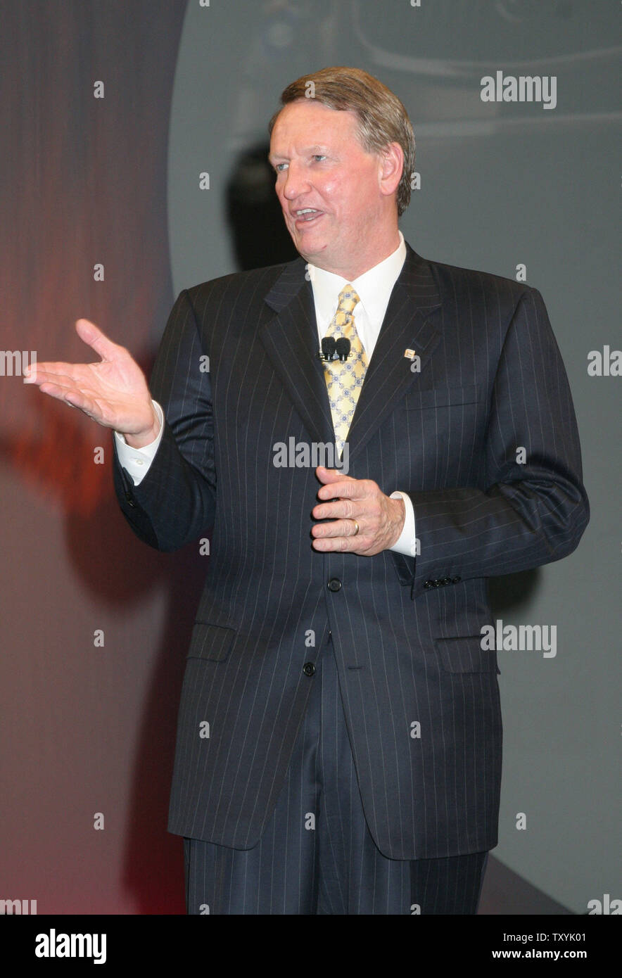 General Motors Chairman and CEO Rick Wagoner gestures while speaking to ...