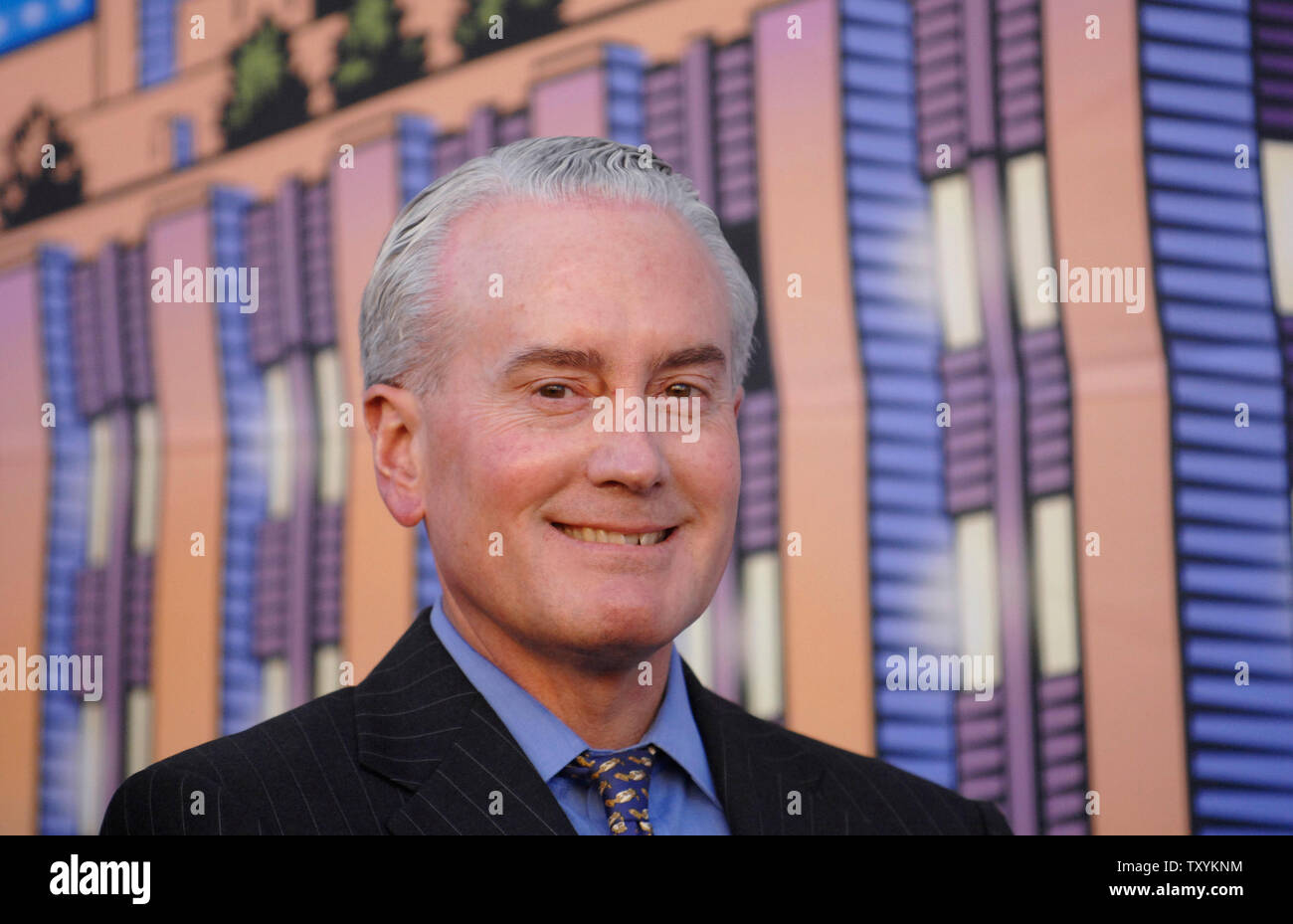Los Angeles Times publisher David Hiller attends a ceremony as the ...