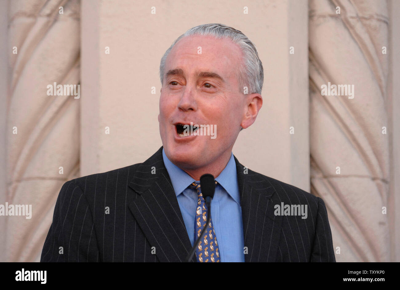 Los Angeles Times publisher David Hiller speaks as the Hollywood ...