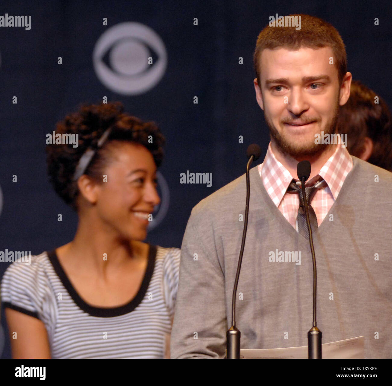 Singer Justin Timberlake (R), who received four nominations announces ...