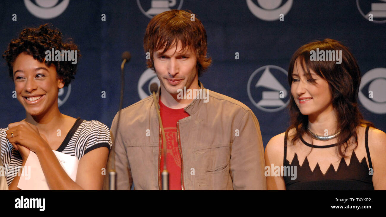 British singers Corinne Bailey Rae, James Blunt and KT Tunstall (L-R ...