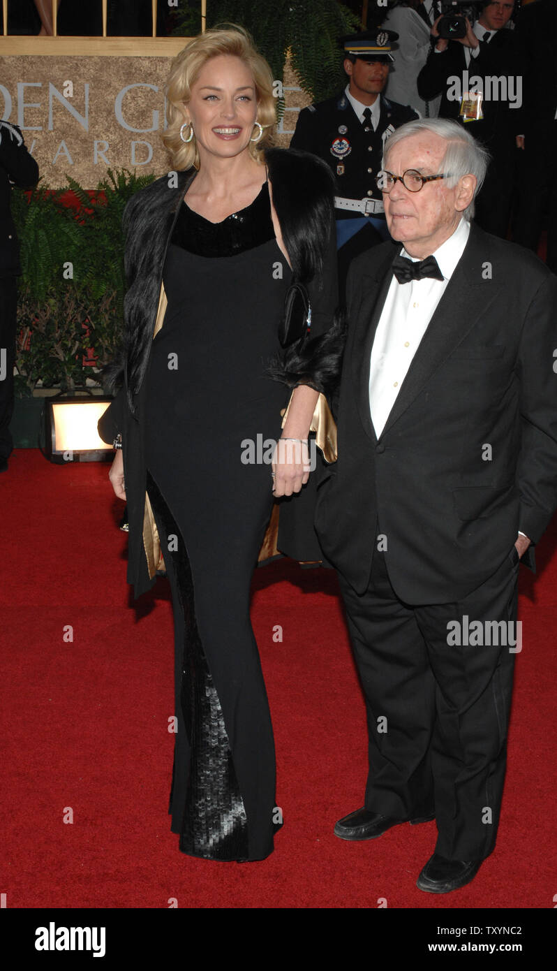 Sharon Stone and Dominick Dunne arrive at the 64th annual Golden Globe ...