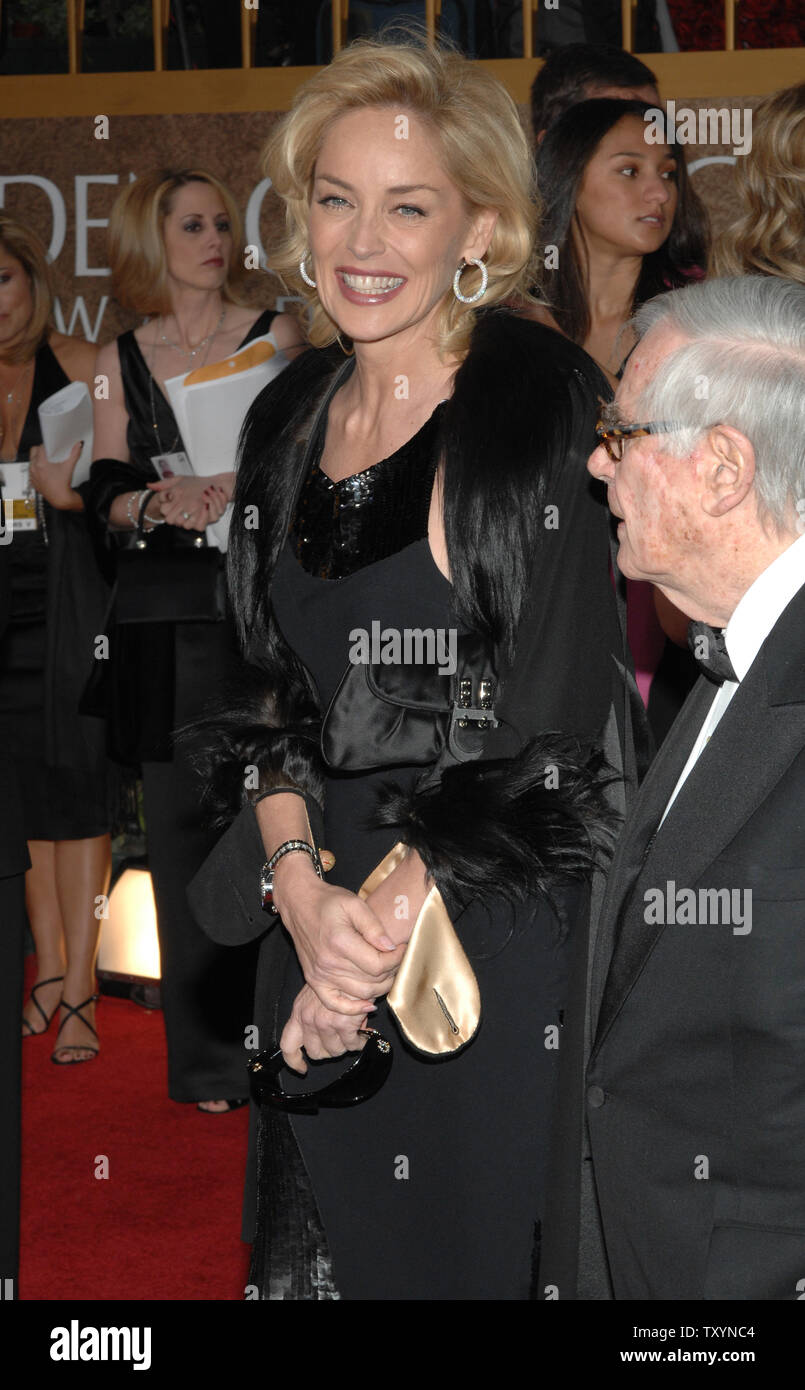 Sharon Stone and Dominick Dunne arrive at the 64th annual Golden Globe ...