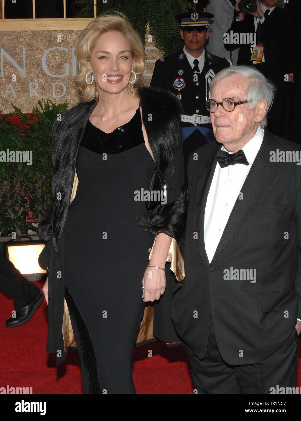 Sharon Stone and Dominick Dunne arrive at the 64th annual Golden Globe ...