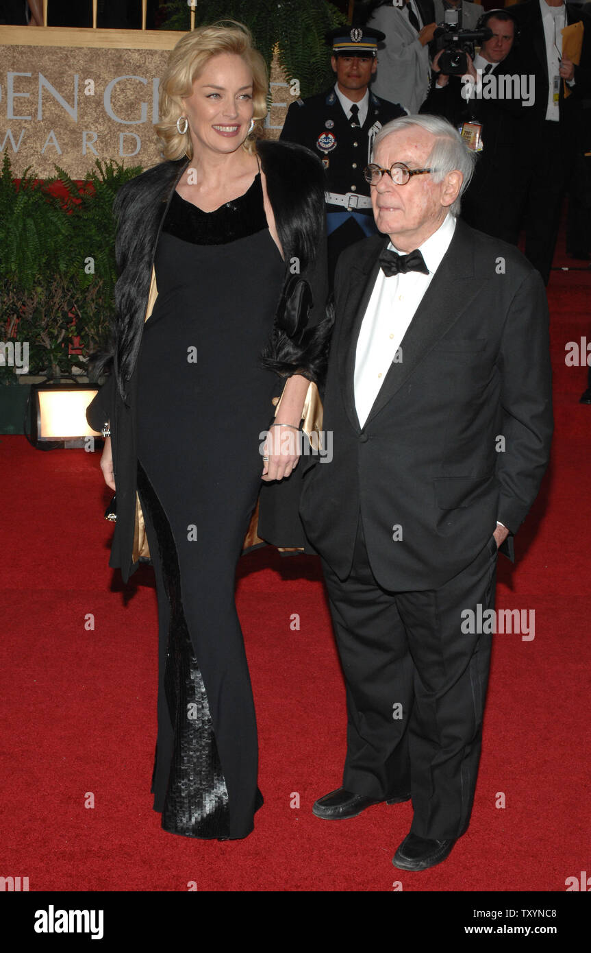 Sharon Stone and Dominick Dunne arrive at the 64th annual Golden Globe ...
