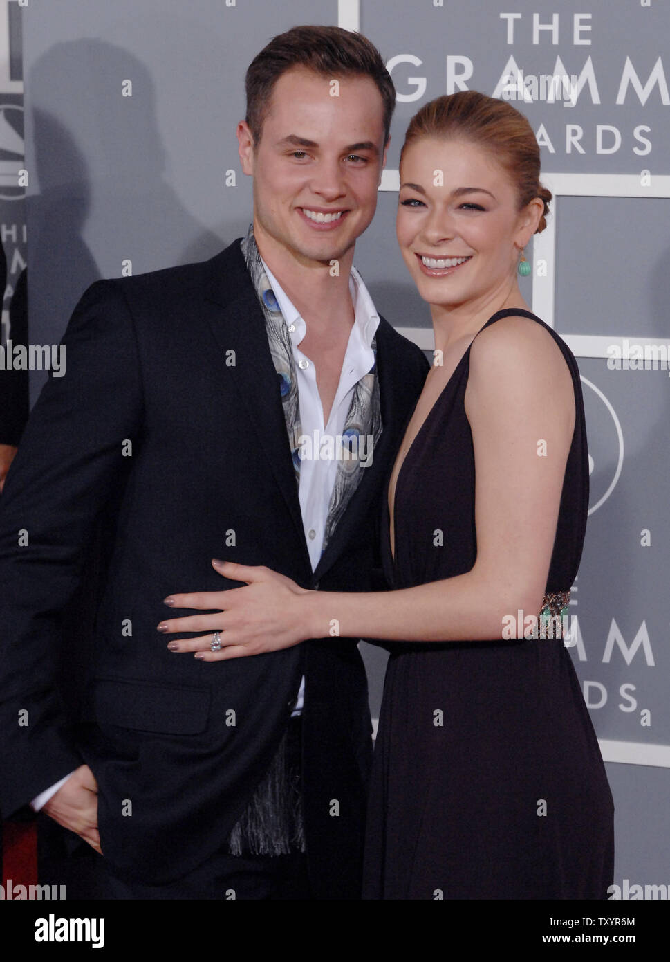 LeAnn Rimes and her husband Dean Sheremet arrive at the 49th annual Grammy Awards in Los Angeles ...