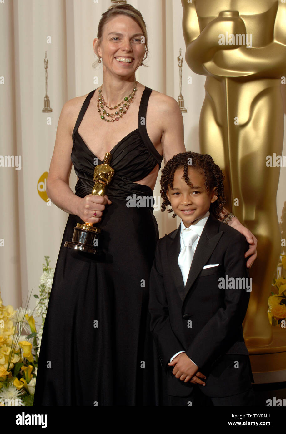Torrill Kove poses with Jaden Christopher Syre Smith for photos after ...