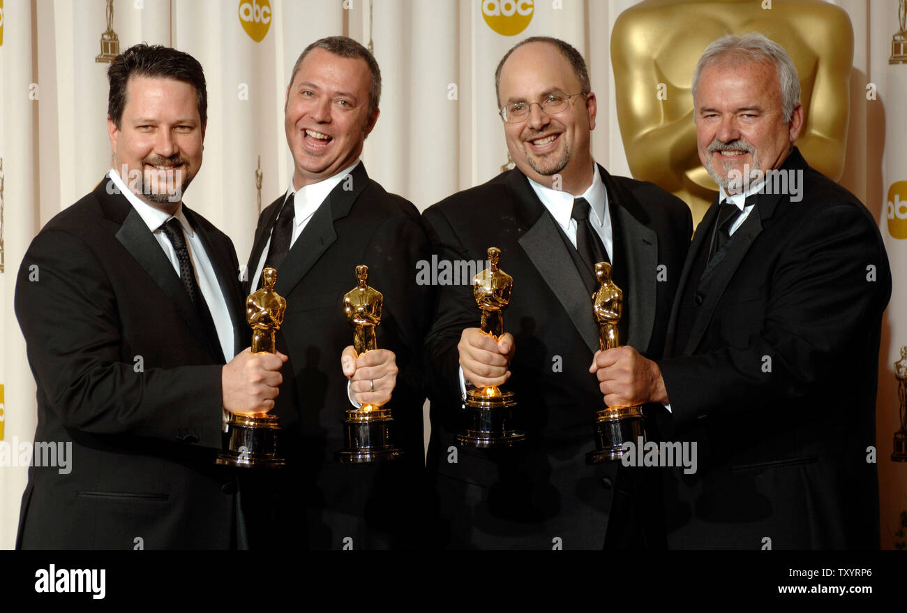 John Knoll, Hal Hickel, Charles Gibson and Allen Hall (L to R) won the ...