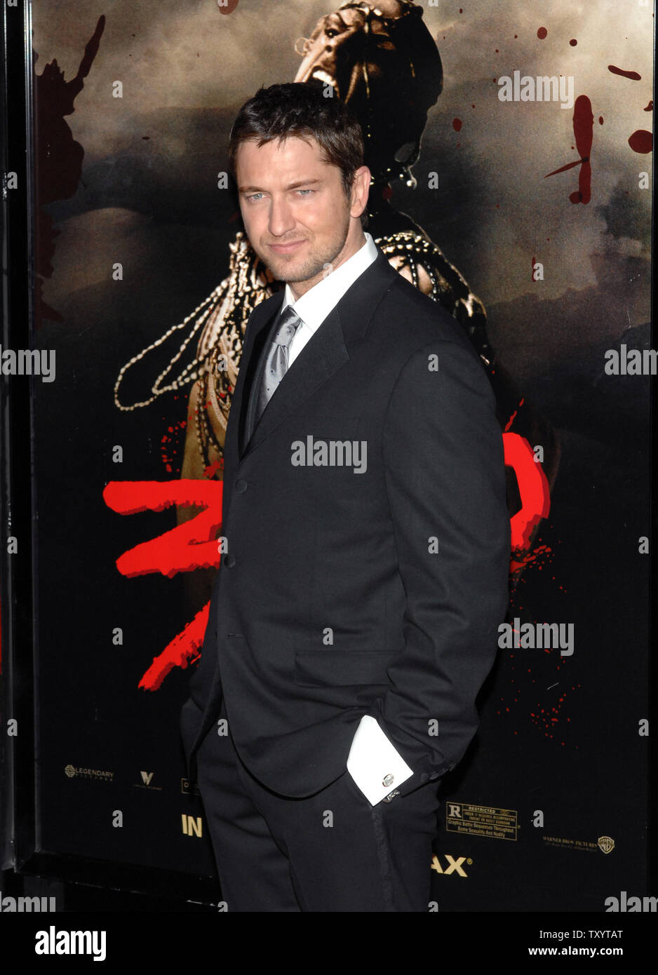 British actor Gerard Butler, who portrays King Leonidas in the historic ...