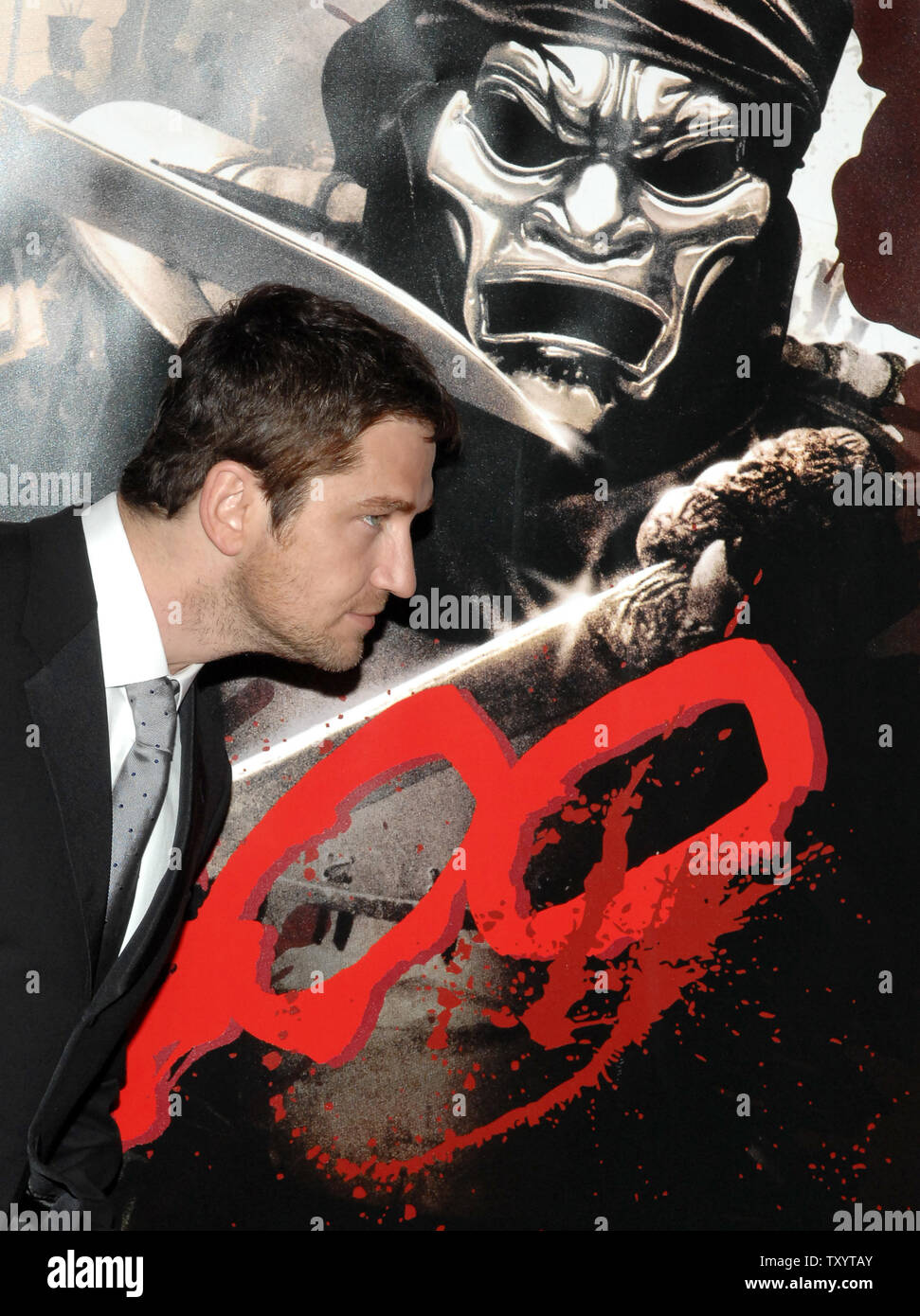 British actor Gerard Butler, who portrays King Leonidas in the historic ...