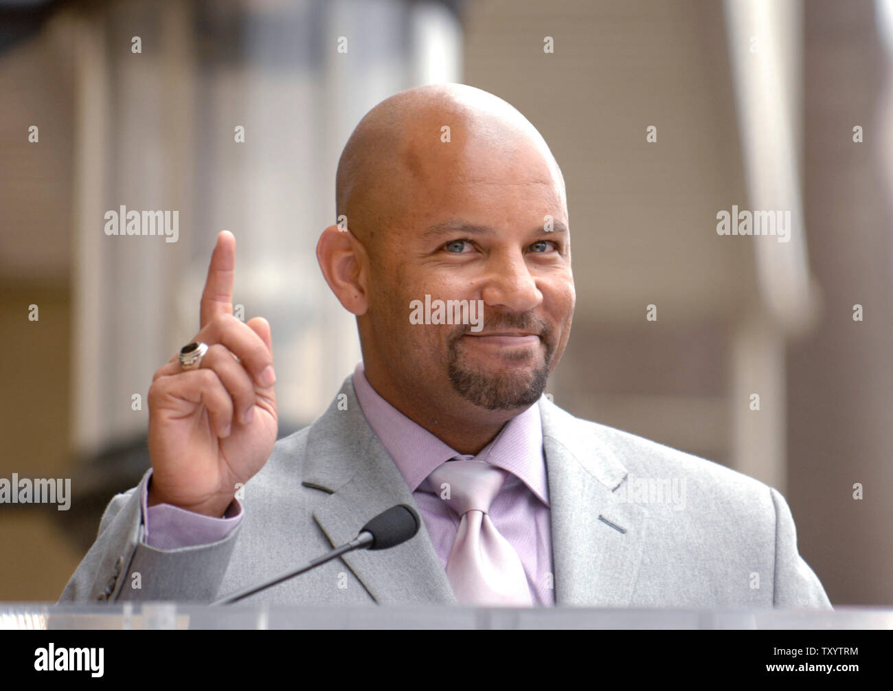 Actor Chris Williams speaks at a ceremony where his sister, actress ...
