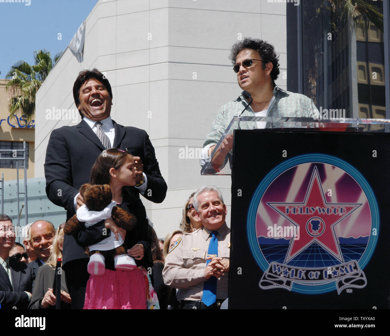 Actor Erik Estrada (L), best known for his role as Officer Frank "Ponch ...