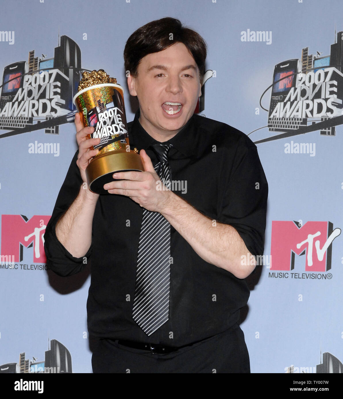 Mike Myers appears backstage with his MTV Generation Award during the ...