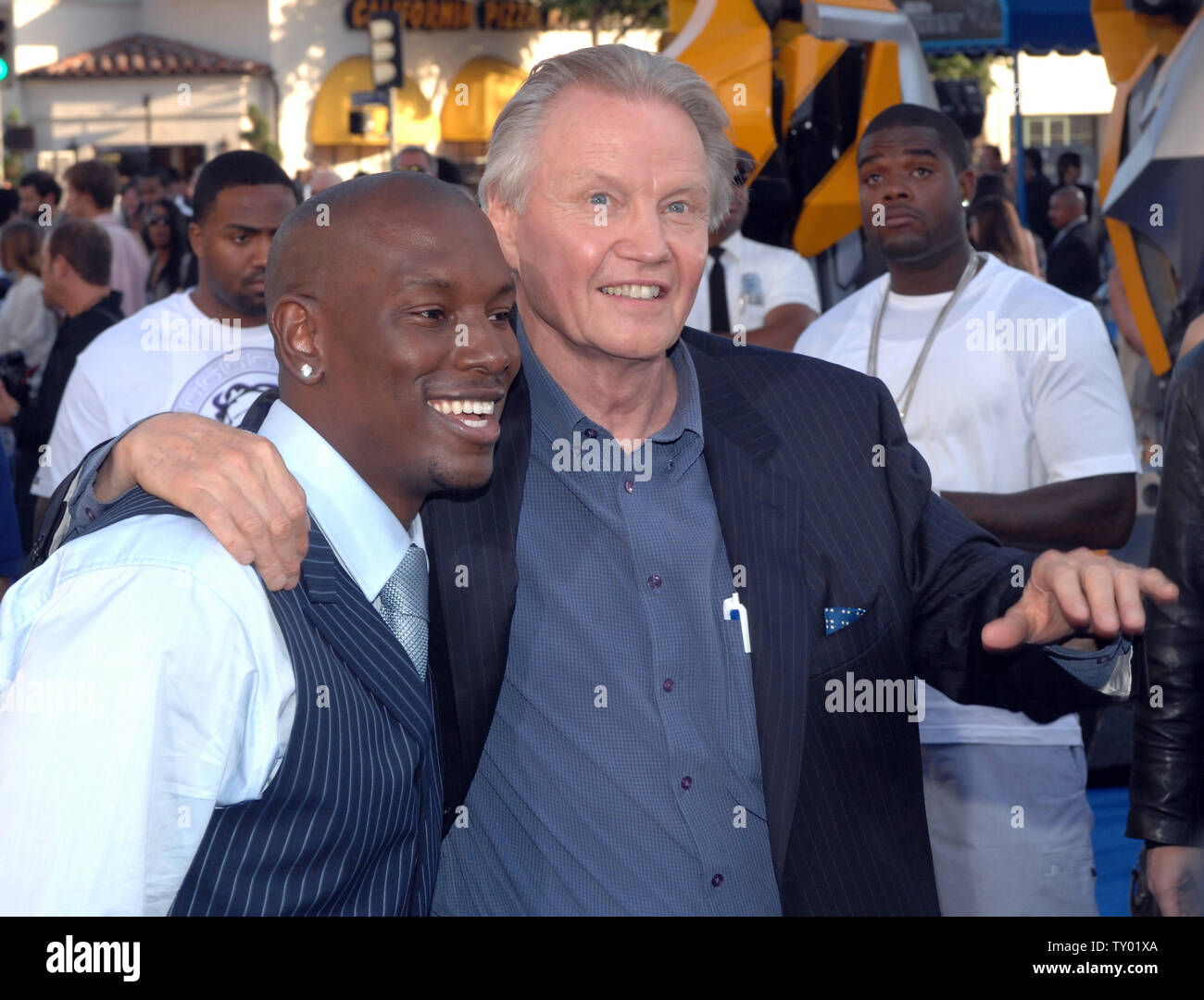 Actors Tyrese Gibson (L) and Jon Voight, cast members in the sci-fi action adventure motion ...