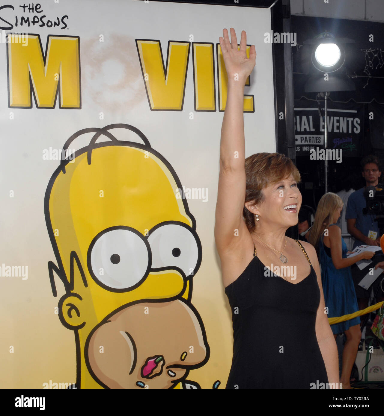 Yeardley Smith, the voice of Lisa Simpson in the animated motion ...