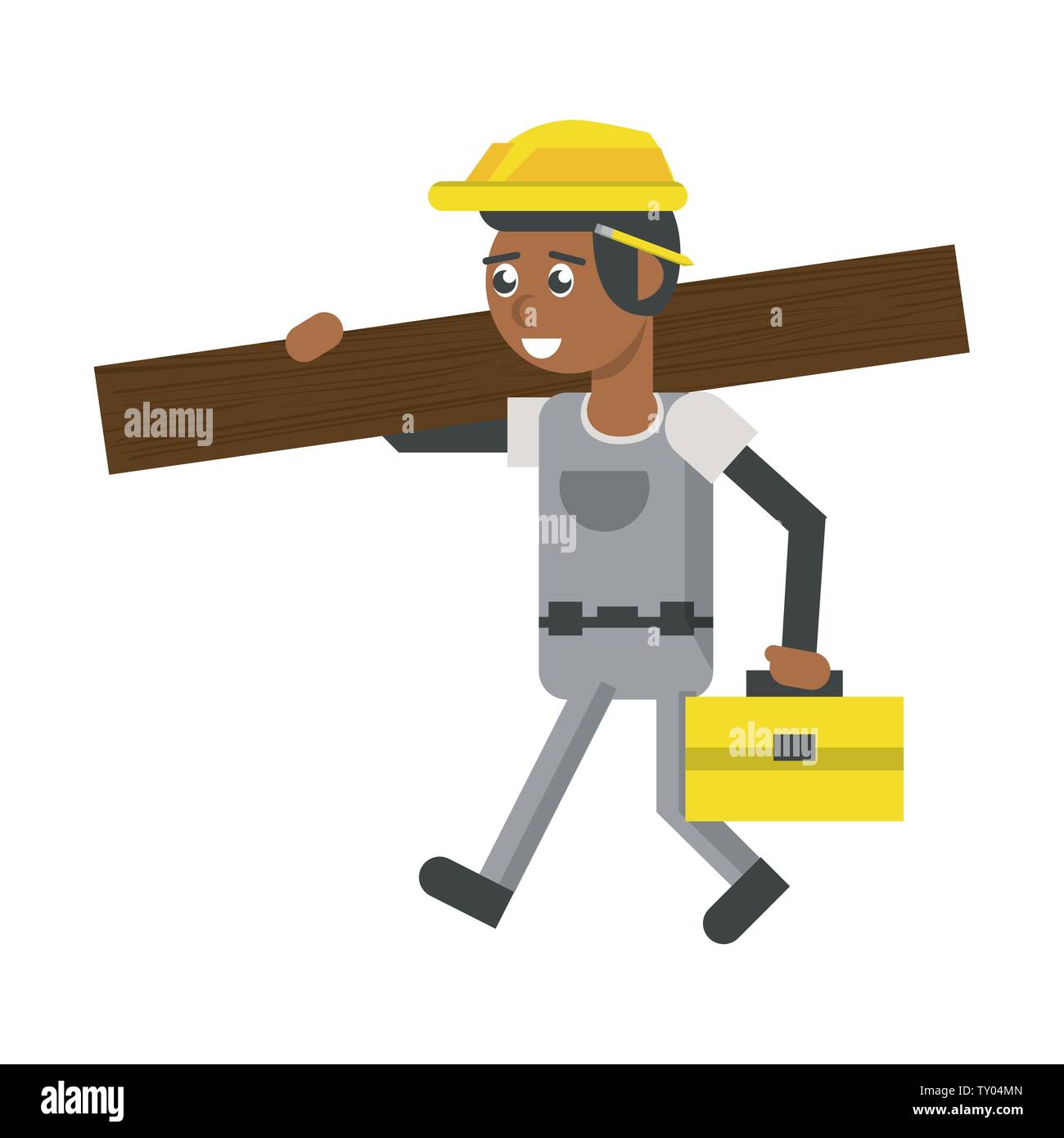 Construction worker smiling cartoon isolated Stock Vector Image & Art ...