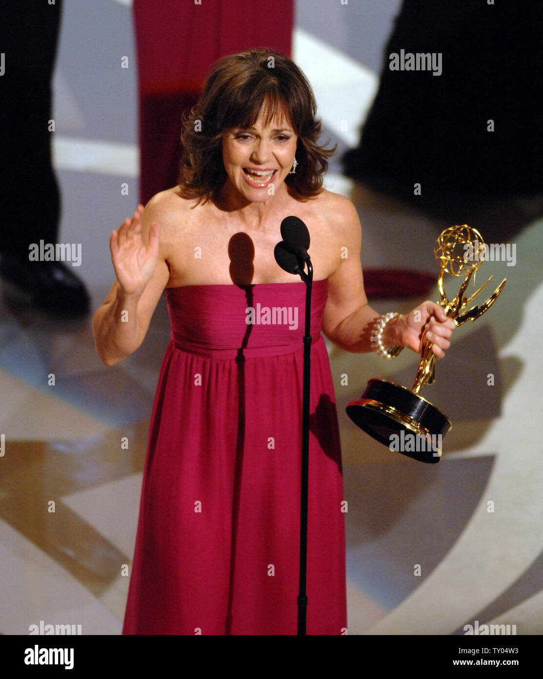 Sally Field accepts the award for outstanding lead actress in a drama ...