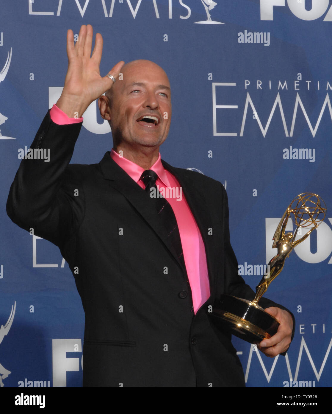Terry O'Quinn holds his Emmy for work on 'Lost' at the 59th Primetime ...