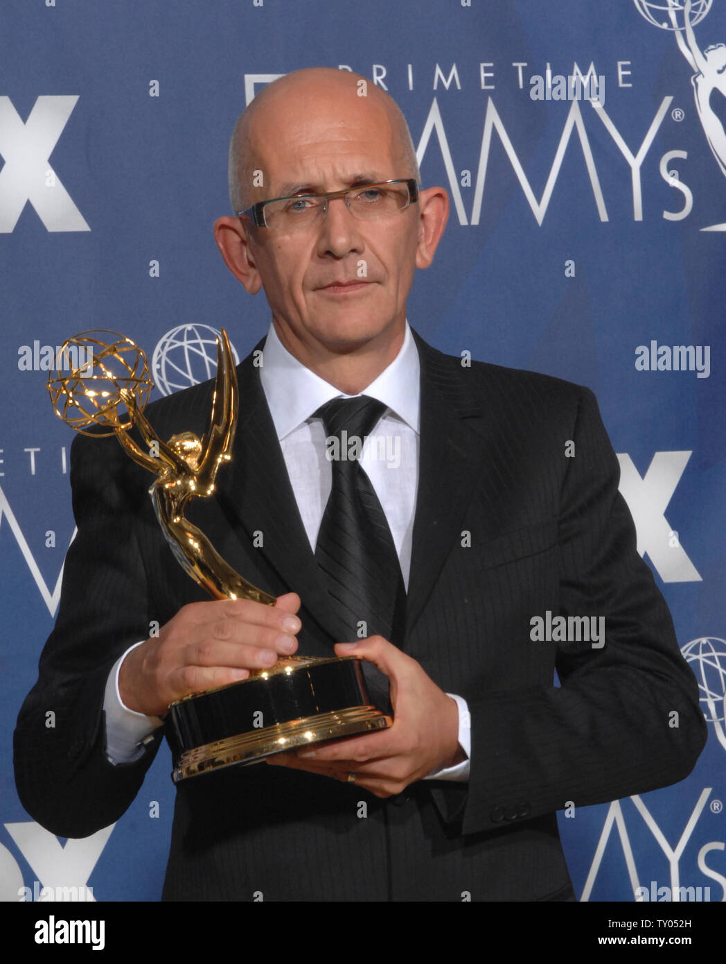 Frank Deasy displays his Emmy for work on 'Prime Suspect:The Final Act ...