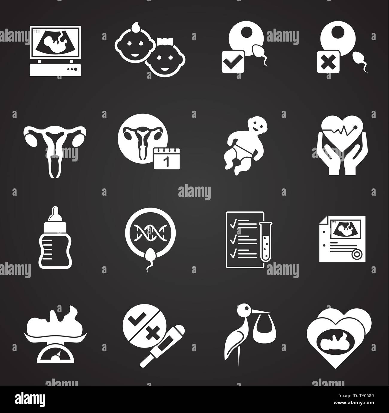 Reproduction related icons set on background for graphic and web design ...
