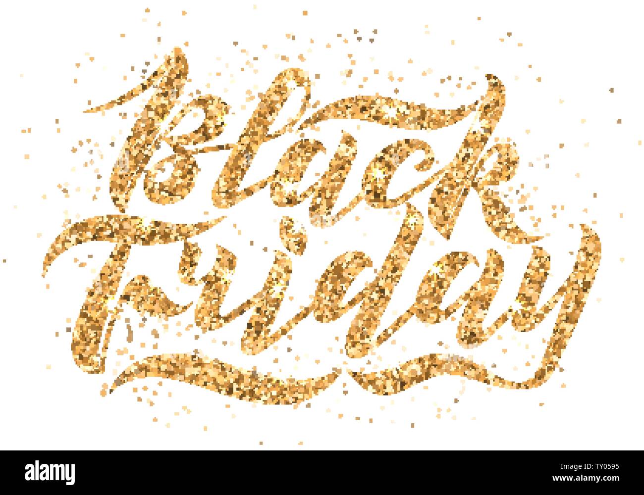 Gold glitter texture on black Cut Out Stock Images & Pictures - Alamy