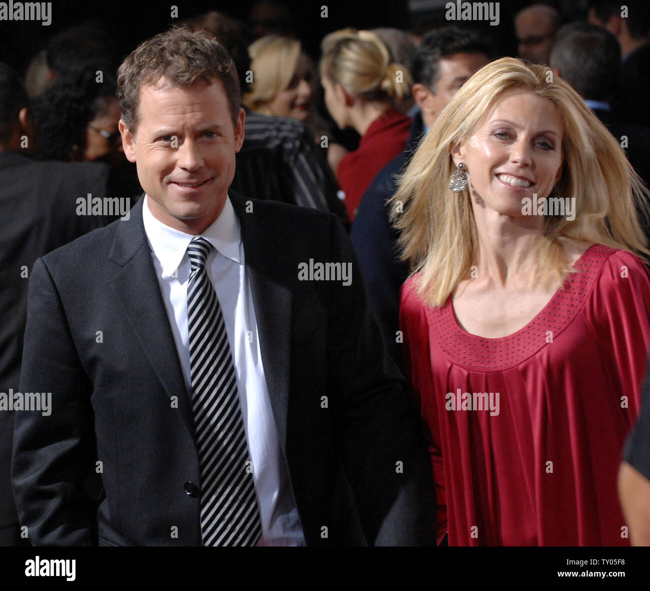 Cast member Greg Kinnear and his wife Helen Labdon arrive for the premiere of the motion picture ...