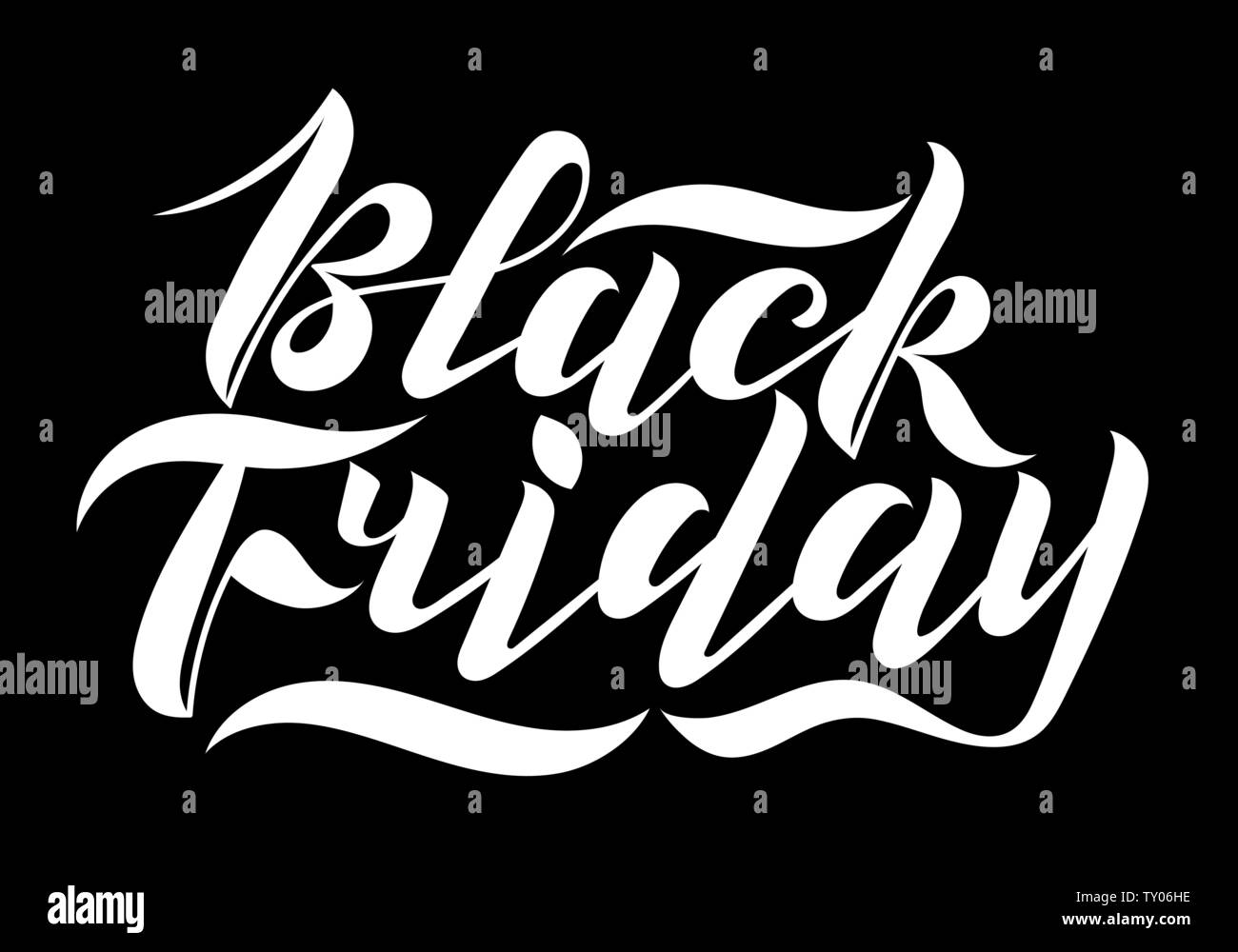 Handwritten modern brush lettering for Black Friday isolated on dark ...