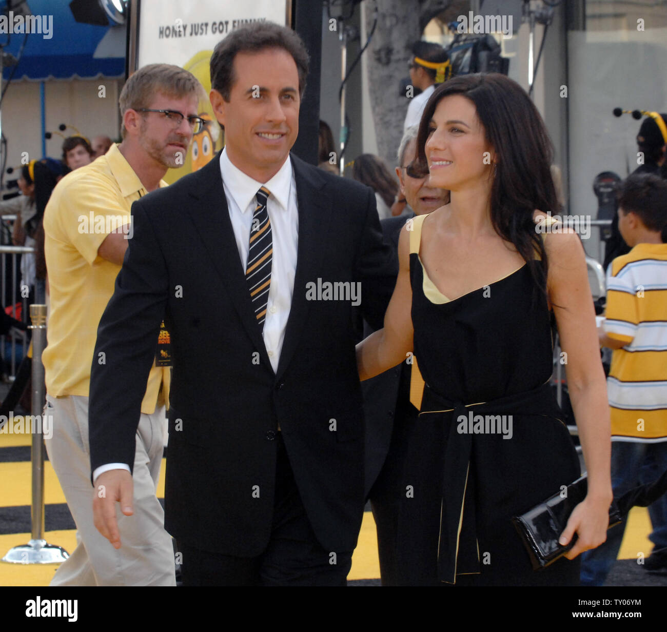 Cast member Jerry Seinfeld (L), who lends his voice to character Barry ...
