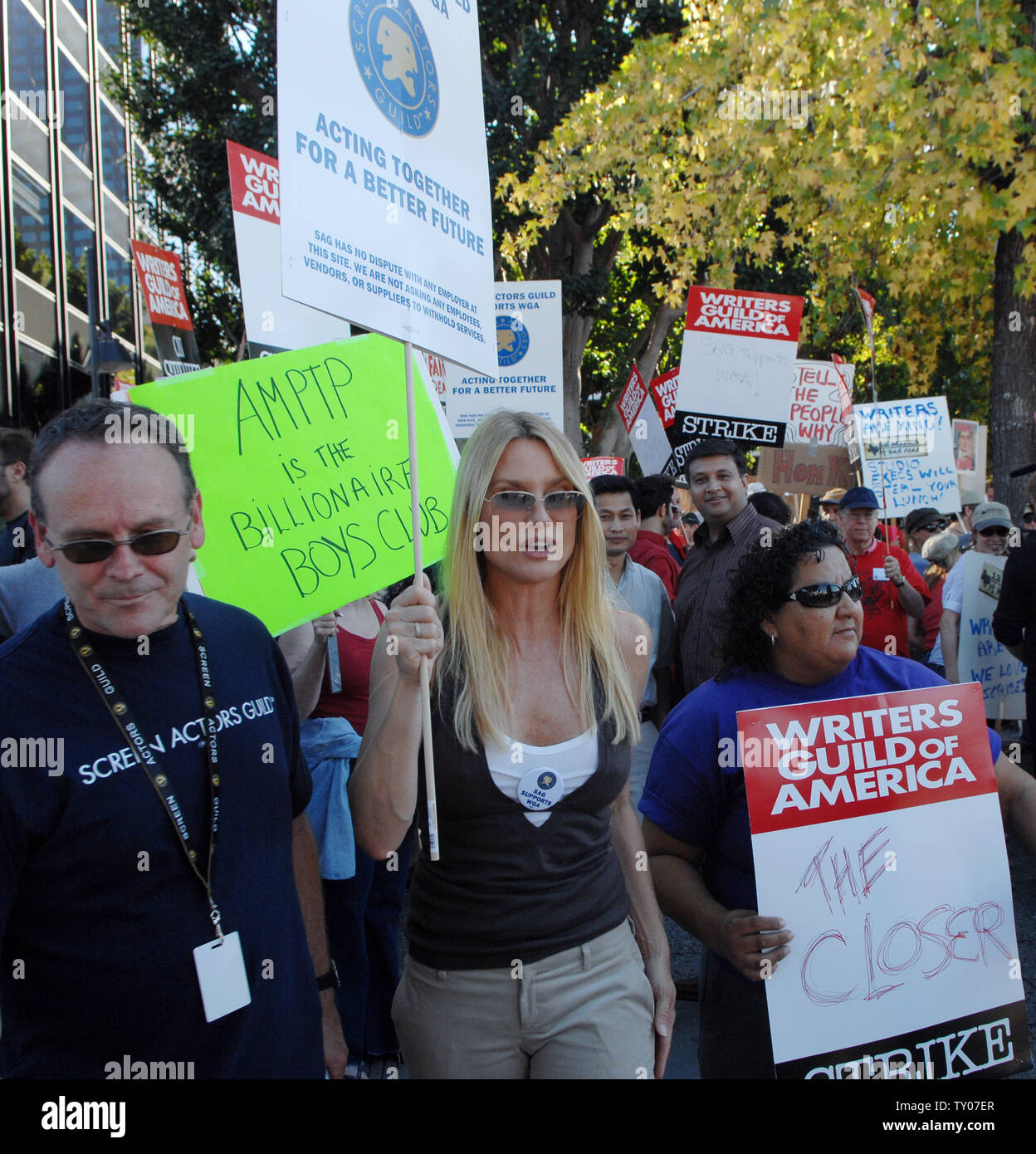 Screen Actors Guild (SAG) member Nicolette Sheridan, joins members of ...