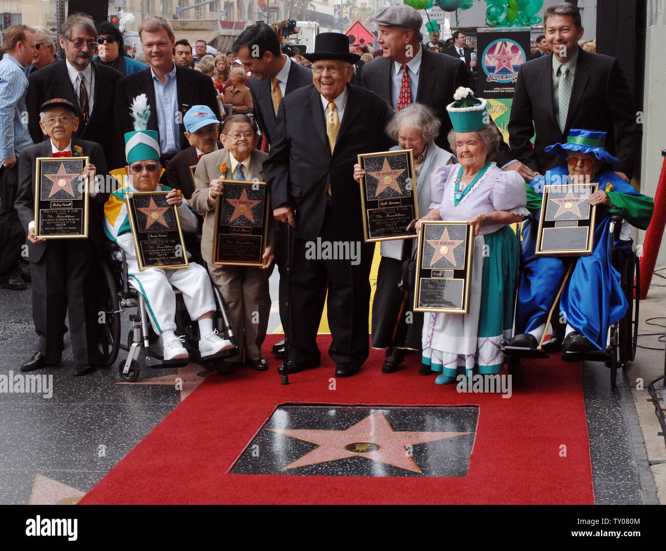 Honorary Mayor of Hollywood, Johnny Grant, center with black hat ...