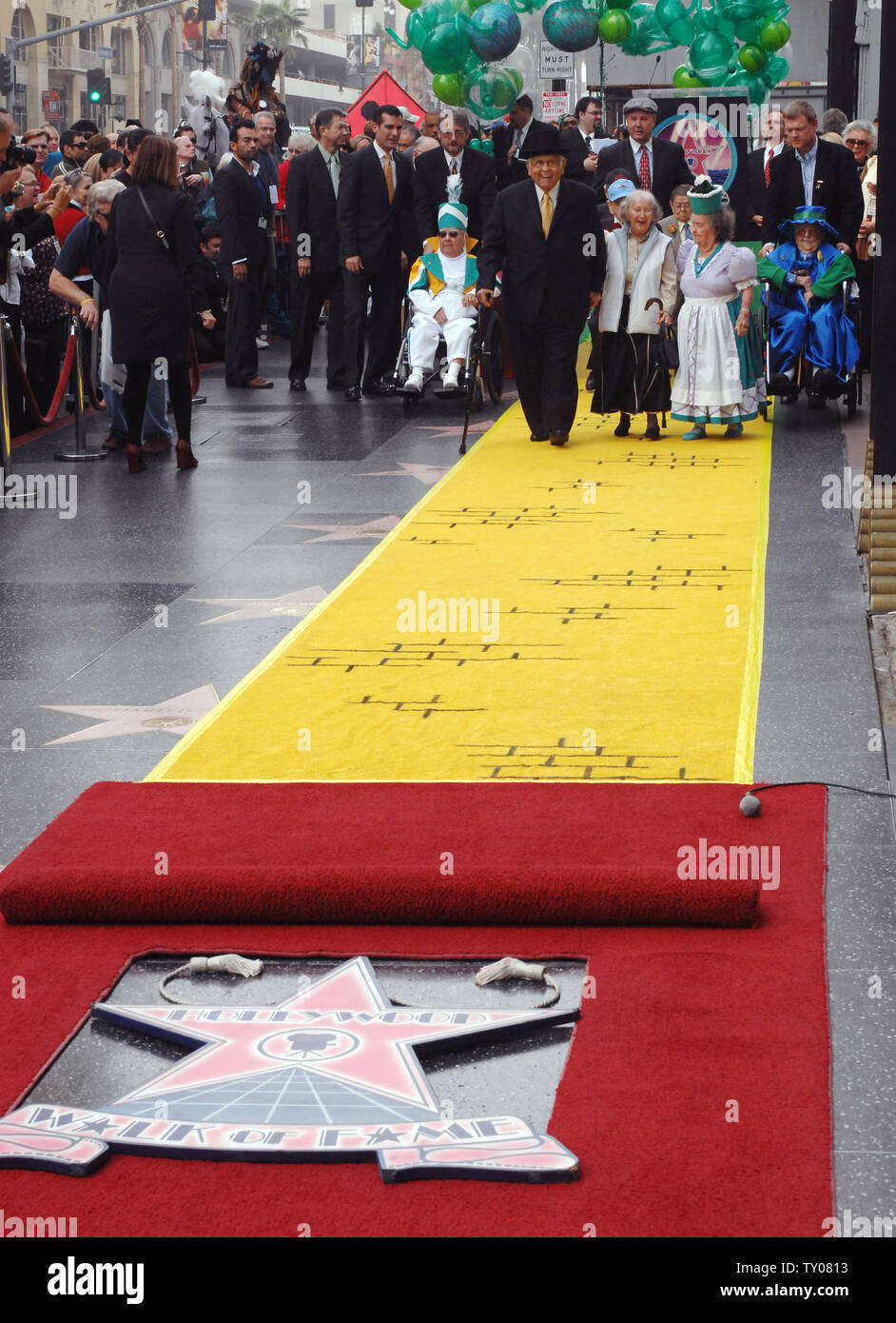 Honorary Mayor of Hollywood, Johnny Grant, center with black hat ...