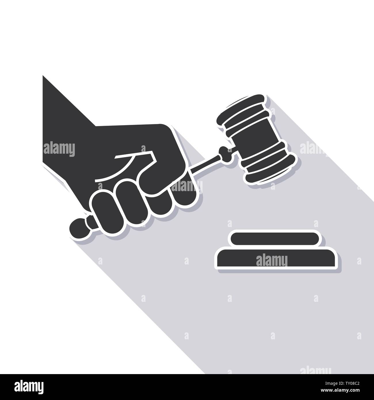 judge gavel in hand symbol, vector Stock Vector Image & Art - Alamy